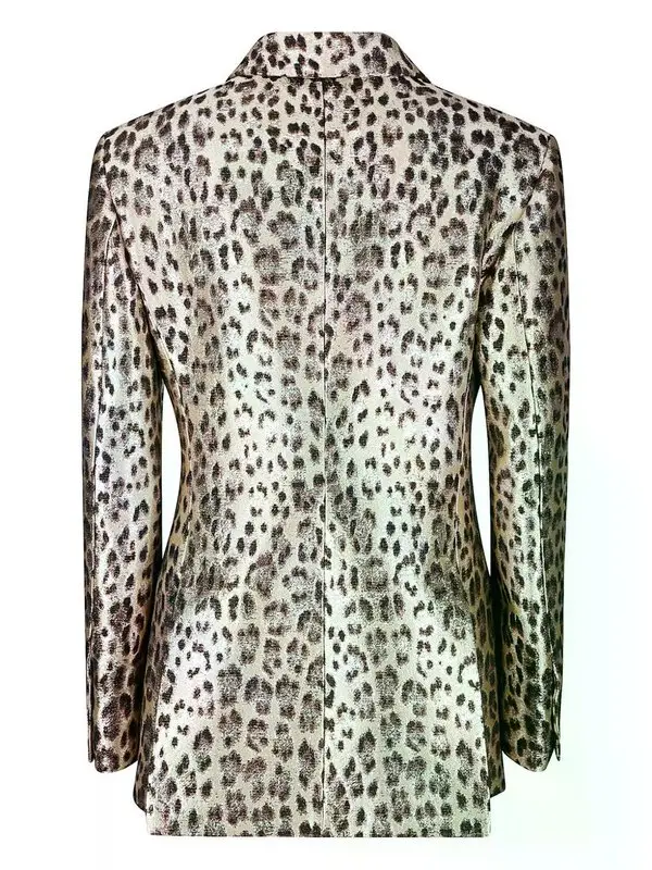 P.a.r.o.s.h Leopard Print Double-breasted Blazer