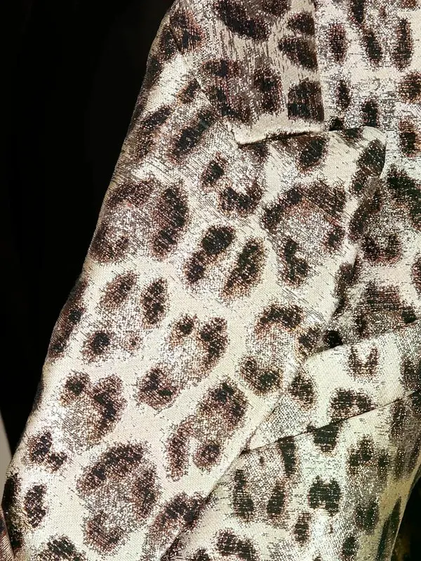 P.a.r.o.s.h Leopard Print Double-breasted Blazer