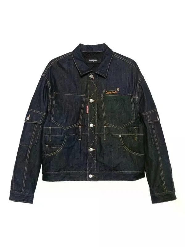 Dsquared2 Panelled Denim Jacket With Contrast Stitching