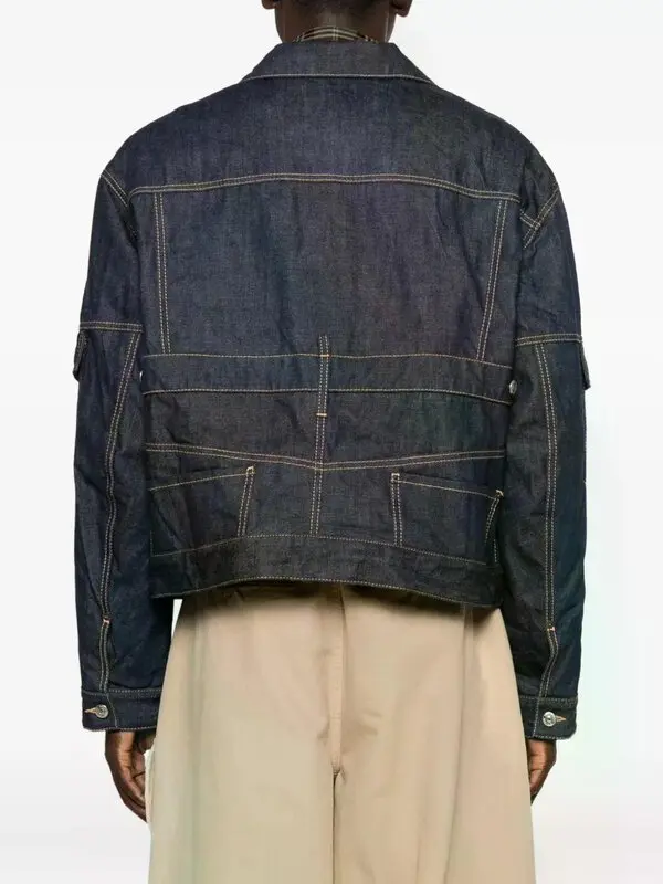 Dsquared2 Panelled Denim Jacket With Contrast Stitching