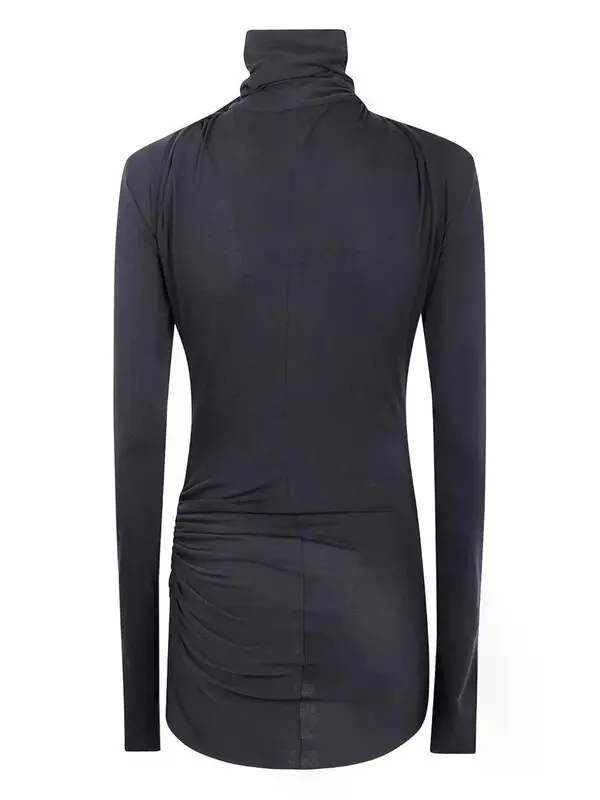 ENTIRE STUDIOS Turtleneck Draped Top - Black
