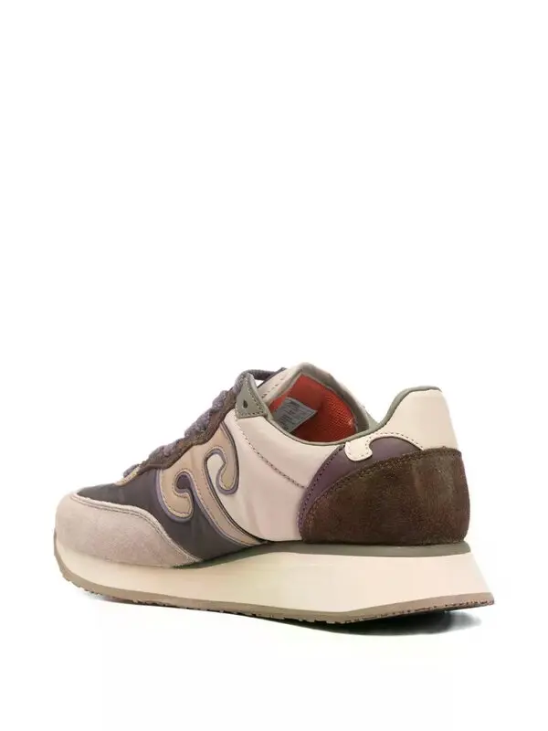 WUSHU Swirl Pattern Lace-up Sneakers