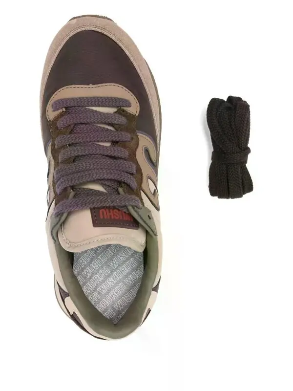 WUSHU Swirl Pattern Lace-up Sneakers