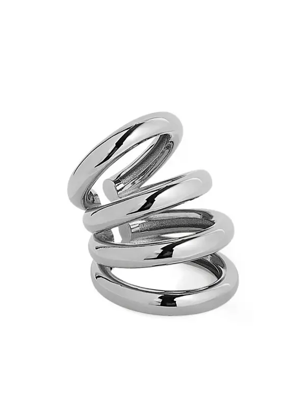 Rabanne Multi-ring Earcuff In -tone Brass - Silver
