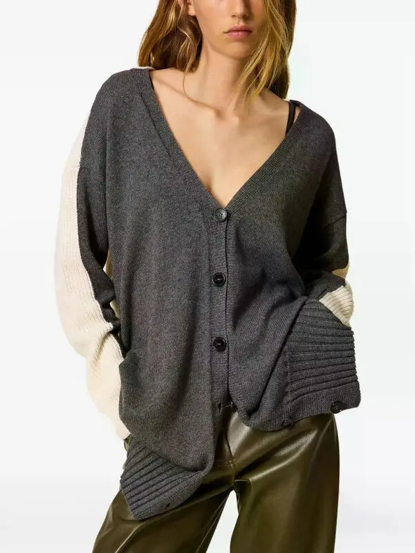 TWINSET Colour-block Cardigan With V-neck