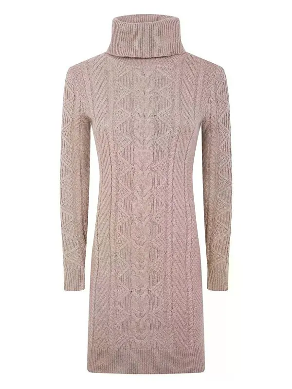 Ralph Lauren Cable-knit Turtleneck Mini Dress - Neutrals
