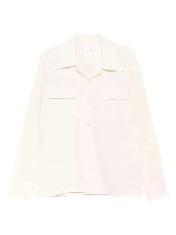 SECOND / LAYER Double-pocket Long-sleeve Shirt - Neutrals
