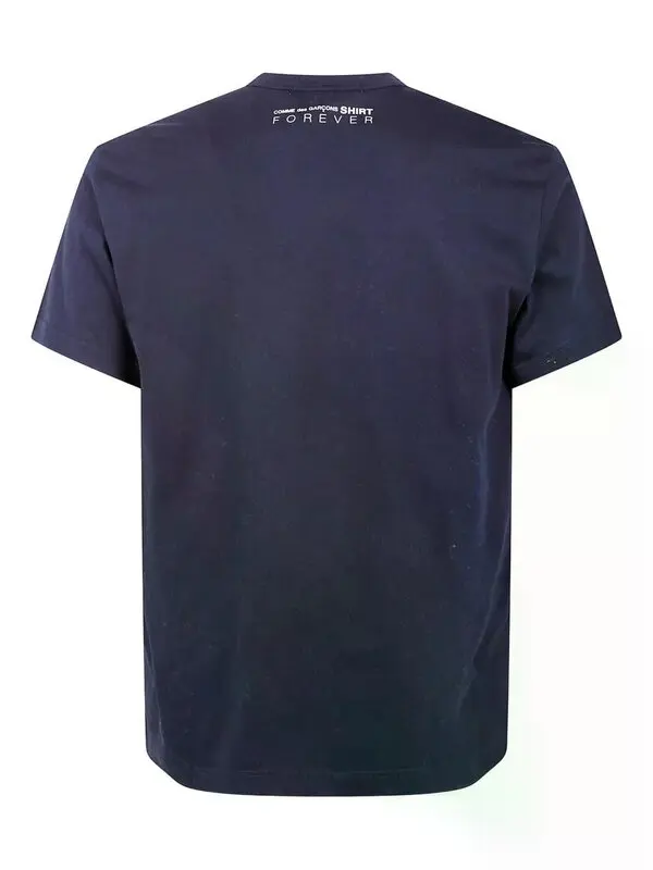 Comme Des Garçons Back-logo Cotton T-shirt - Blue