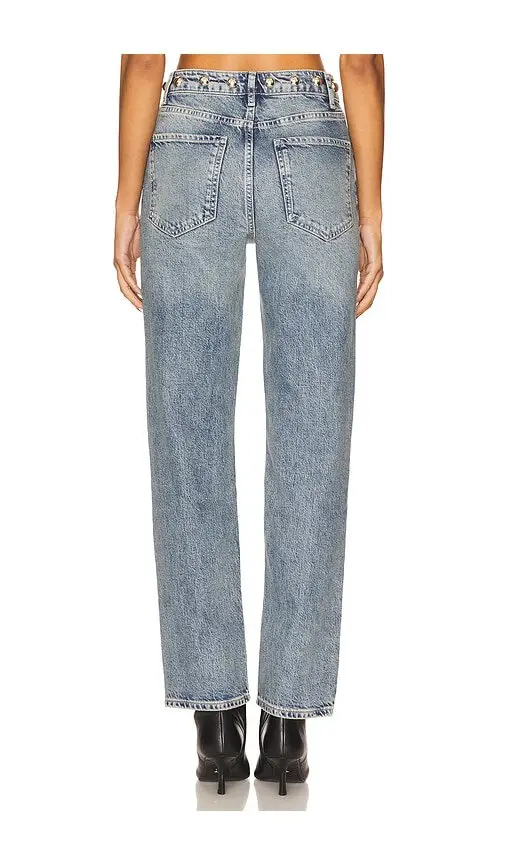 Rails Topanga Straight Leg Jeans With Studded Accents - Blue