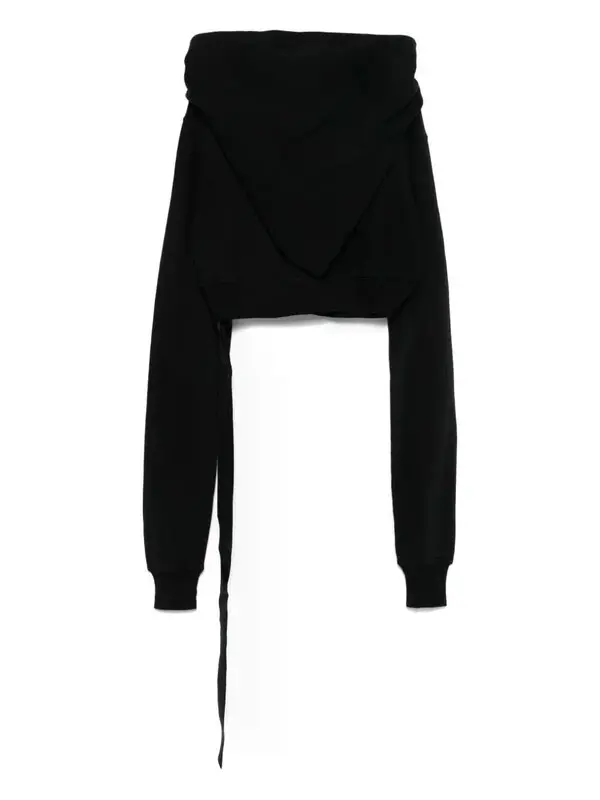 Rick Owens Draped Zip-front Asymmetrical Hoodie