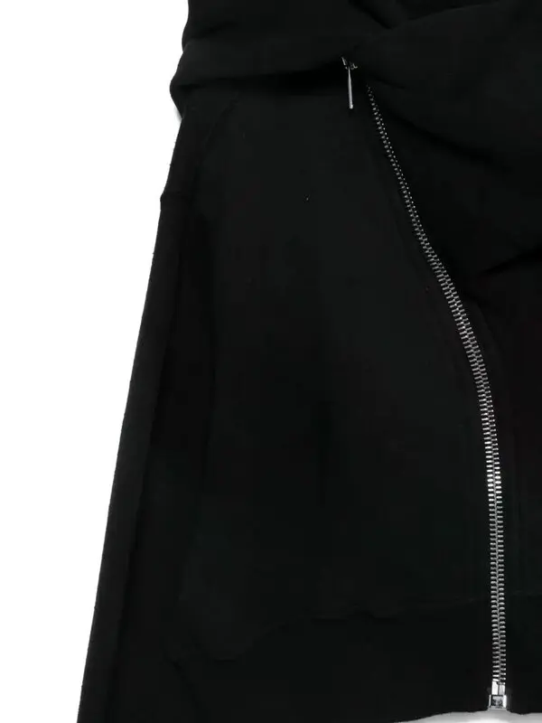 Rick Owens Draped Zip-front Asymmetrical Hoodie