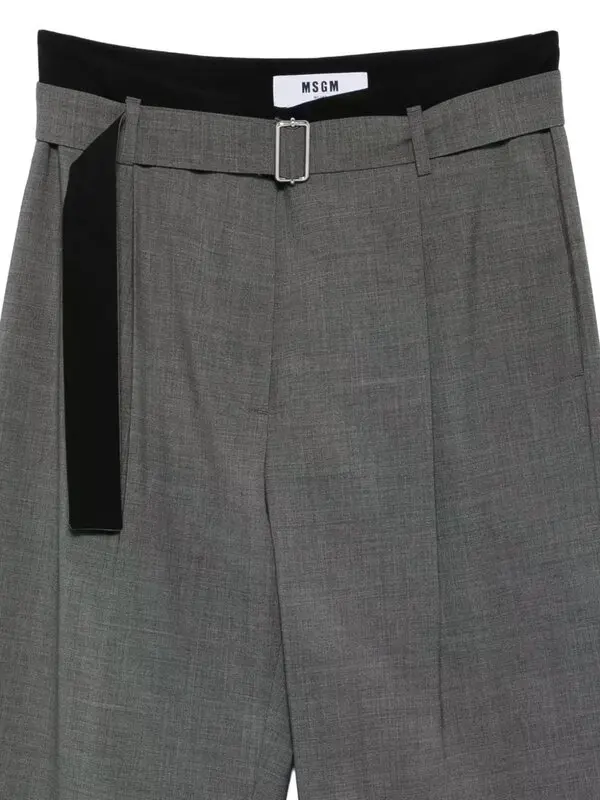 MSGM Belted Pleated Trousers