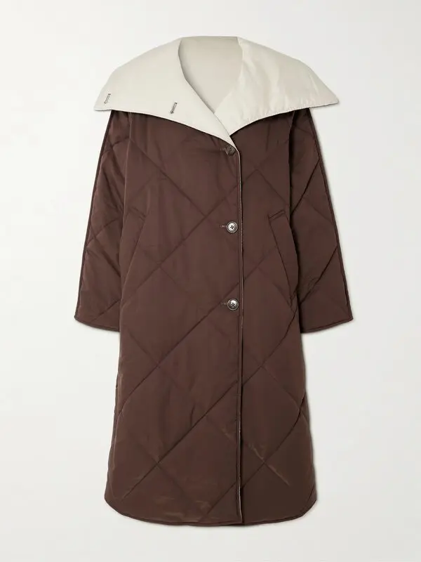 Varley Annalise Reversible Quilted Lyocell-blend Coat - Brown