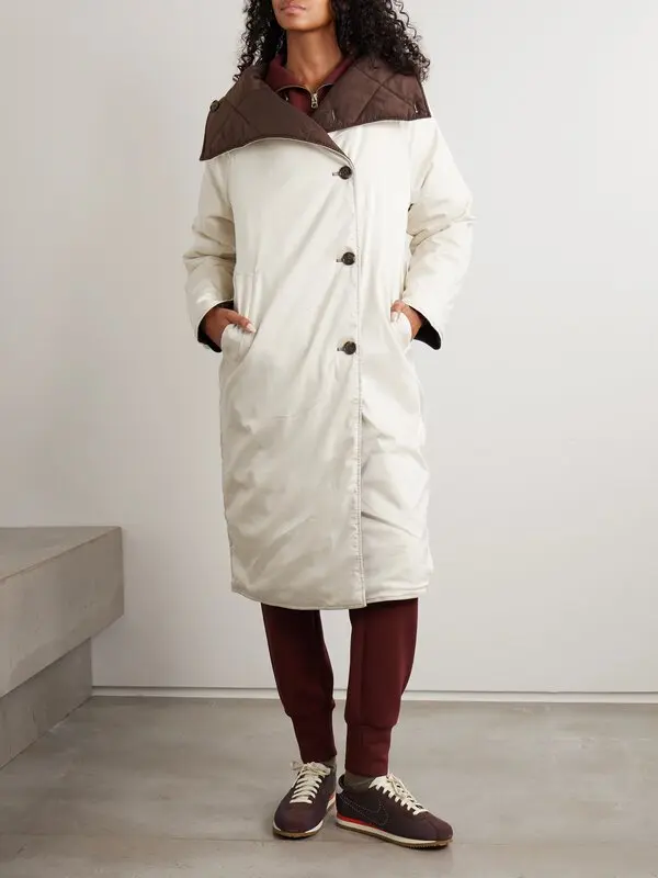 Varley Annalise Reversible Quilted Lyocell-blend Coat - Brown