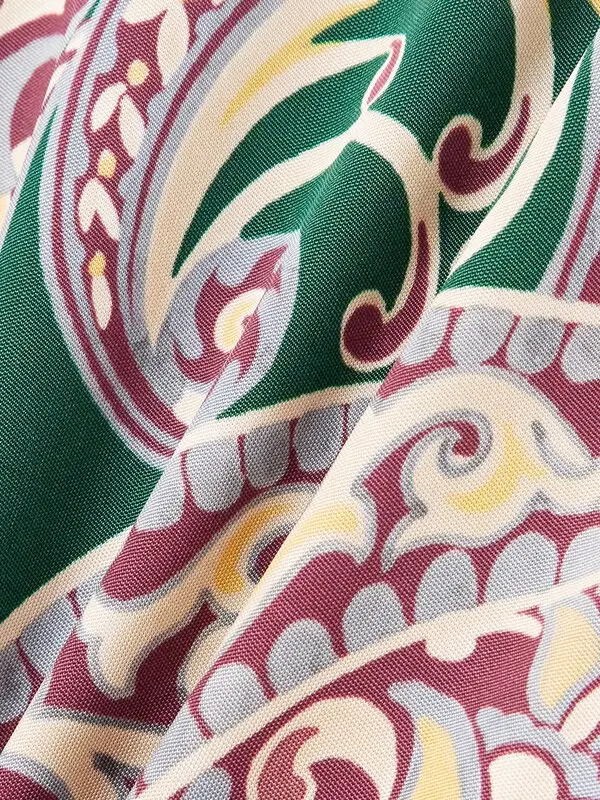 Etro Asymmetric Paisley-print Stretch-jersey Dress