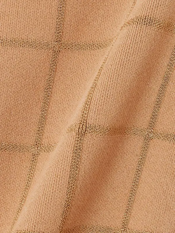 HIGH SPORT Kick Checked Stretch-knit Flared Cropped Pants