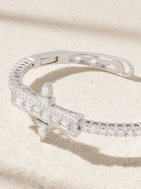 Yeprem 18-karat White Gold Diamond Bangle