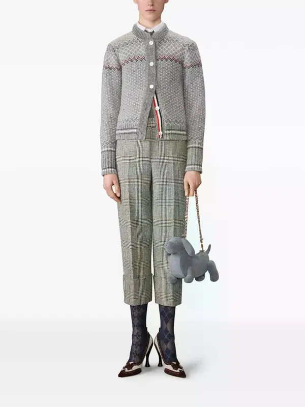 Thom Browne Fair Isle Knit Cardigan - Grey