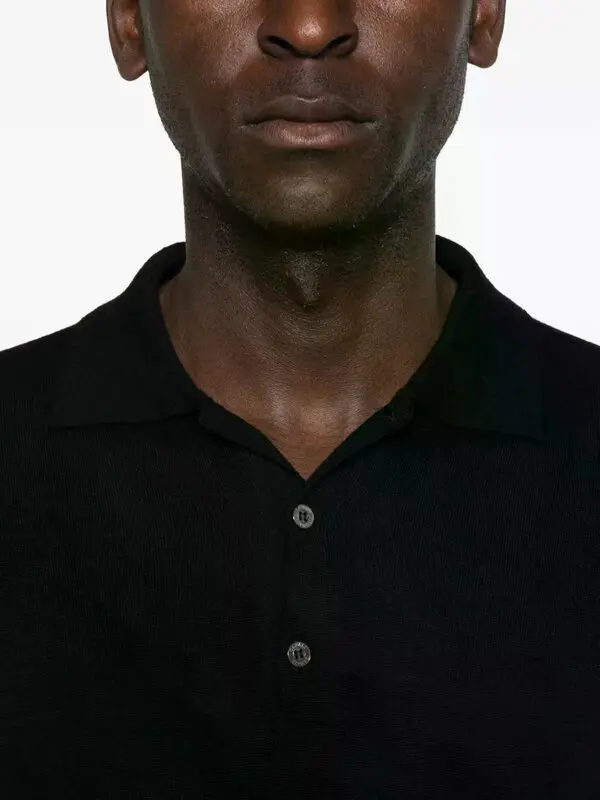 Canali Long-sleeve Polo Shirt - Black