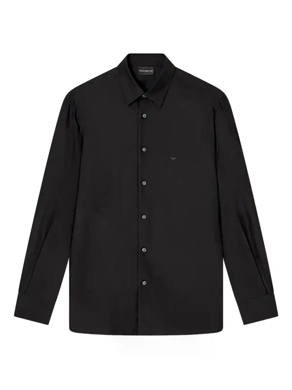 Emporio Armani Logo-patch Shirt - Black