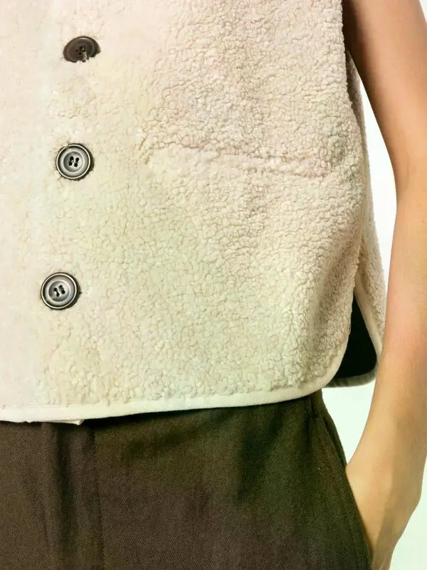 Soeur Faux Shearling Vest - Neutrals