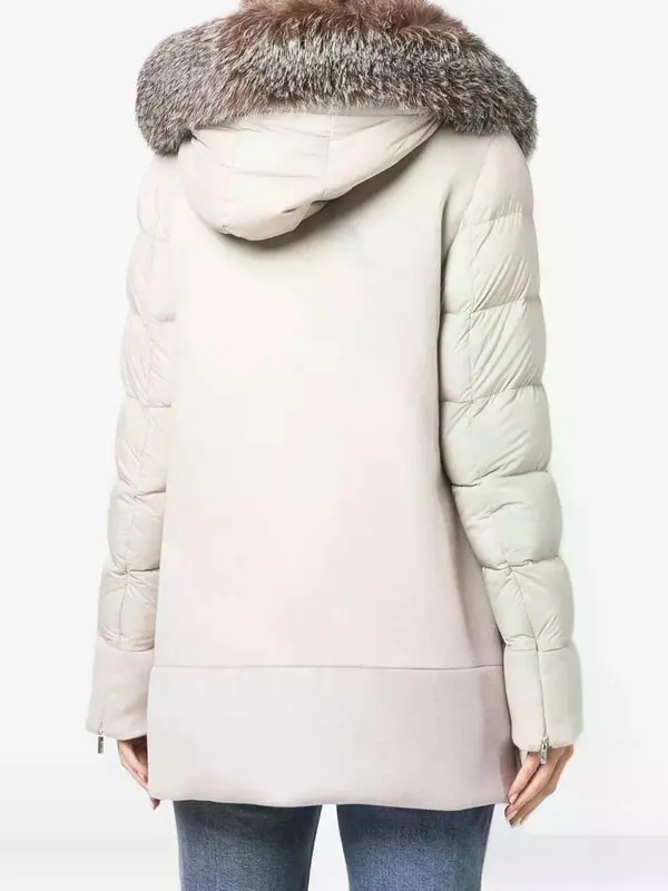 MOORER Padded Jacket With Fur-trimmed Hood