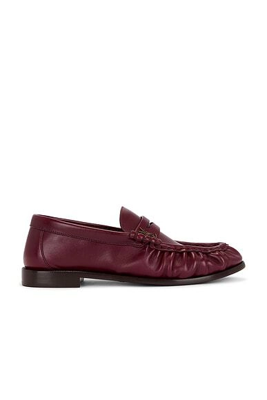 Saint Laurent Leather Loafers - Dark Ruby