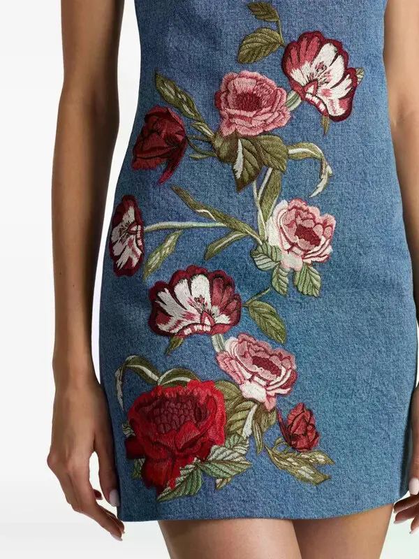 Alice + Olivia Embroidered Floral Mini Dress