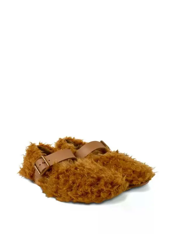 Camper Wabi Buckled Slippers - Brown