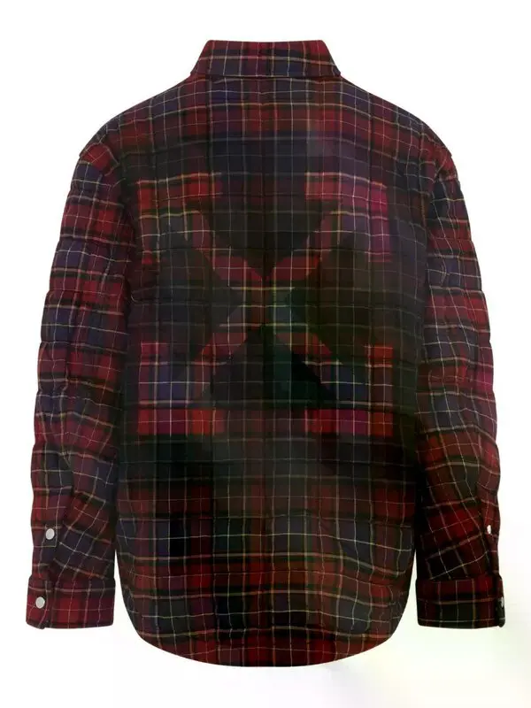 Off-White Quilted Plaid Shirt Jacket