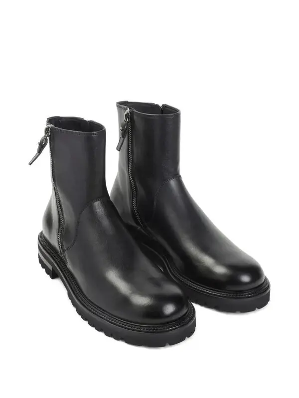 Giorgio Armani Zip Leather Boots