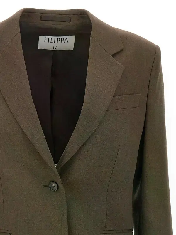 Filippa K Delilah Padded-shoulder Two-button Blazer - Brown