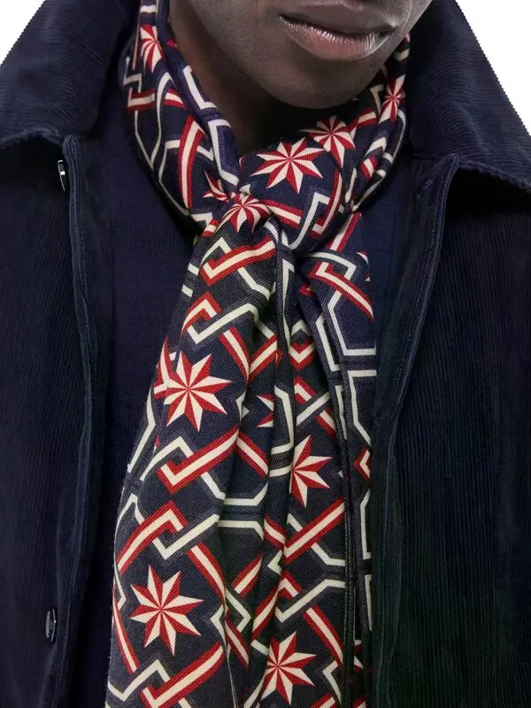 FURSAC Geometric-star-print Scarf - Blue