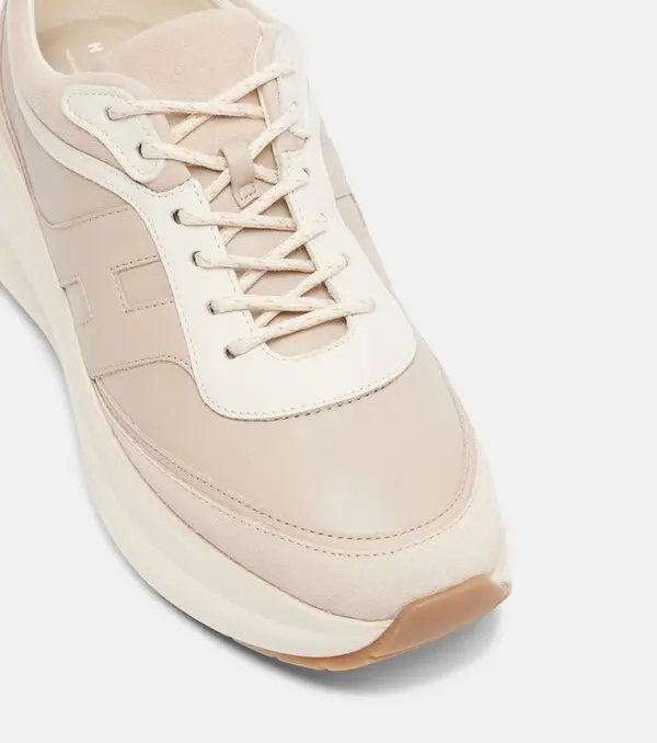 Hogan H696 Leather Platform Sneakers - Beige
