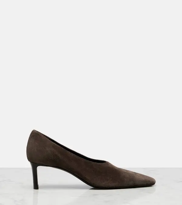 Khaite Cecilia Suede Pointed Toe Pumps - Brown