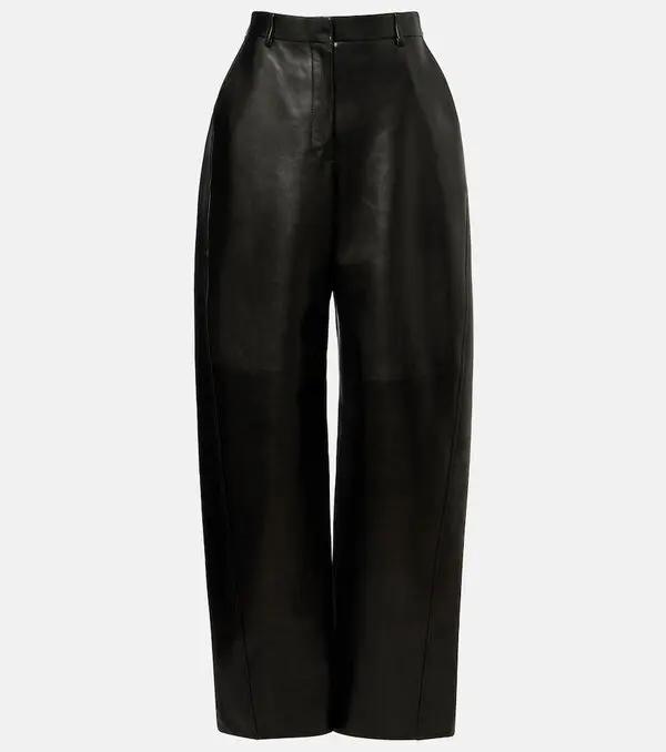 Givenchy High-rise Barrel-leg Leather Trousers
