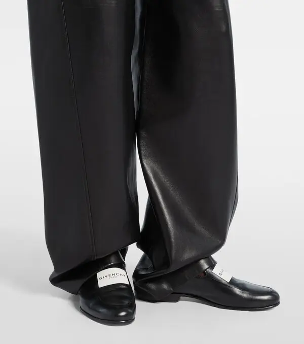 Givenchy High-rise Barrel-leg Leather Trousers