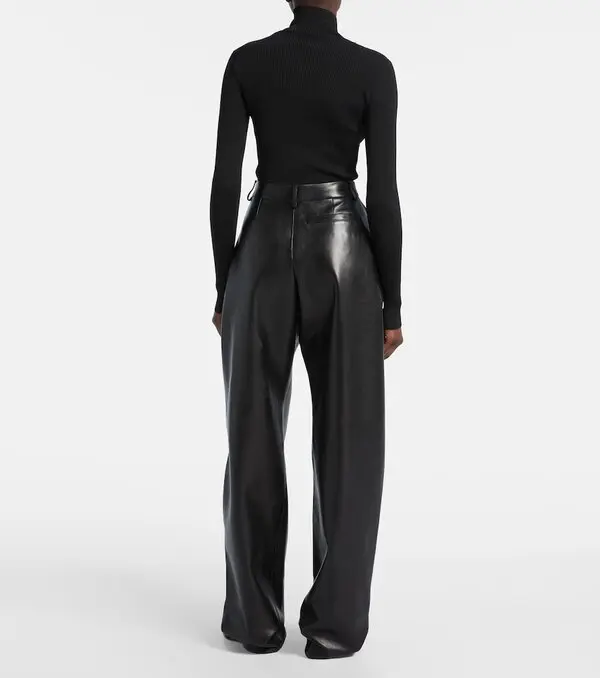 Givenchy High-rise Barrel-leg Leather Trousers