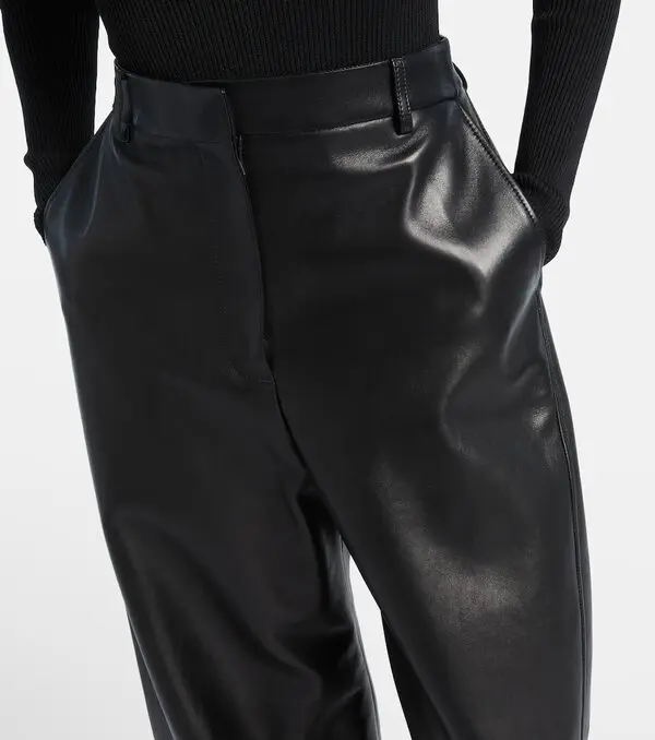 Givenchy High-rise Barrel-leg Leather Trousers