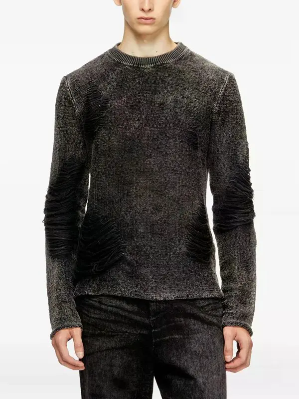 DIESEL® K-fjordi Round Neck Sweater With Distressed Effect