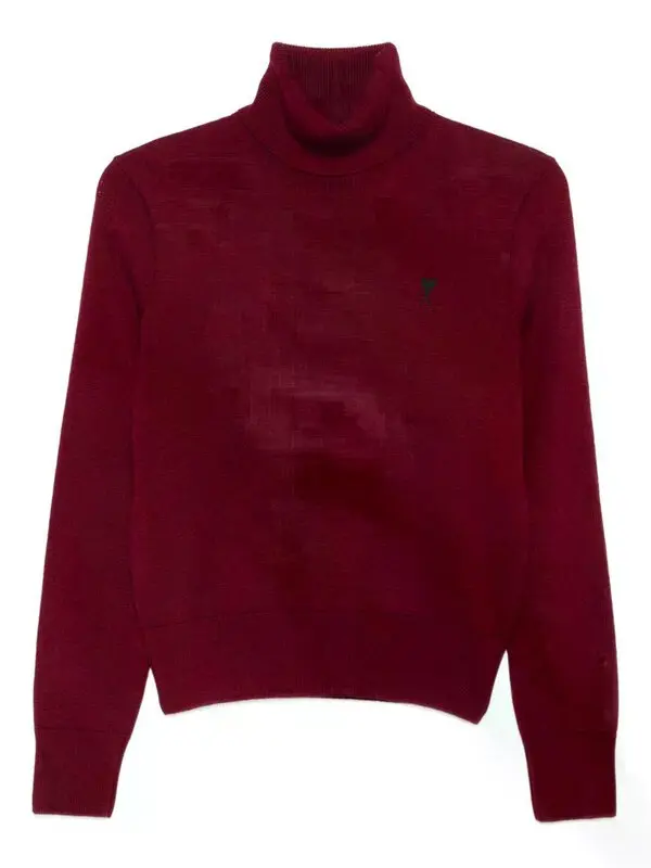 AMI Paris High Neck Sweater - Red