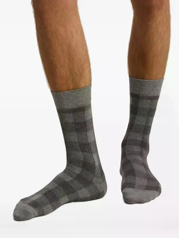 Woolrich Check Pattern Crew Socks