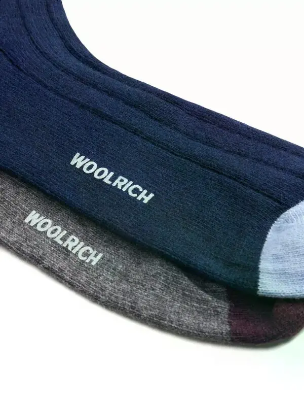 Woolrich Ribbed Wool Socks Two Pairs