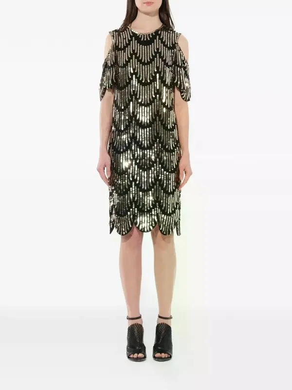 Givenchy Sequin Embellished Cocktail Midi Dress - Black