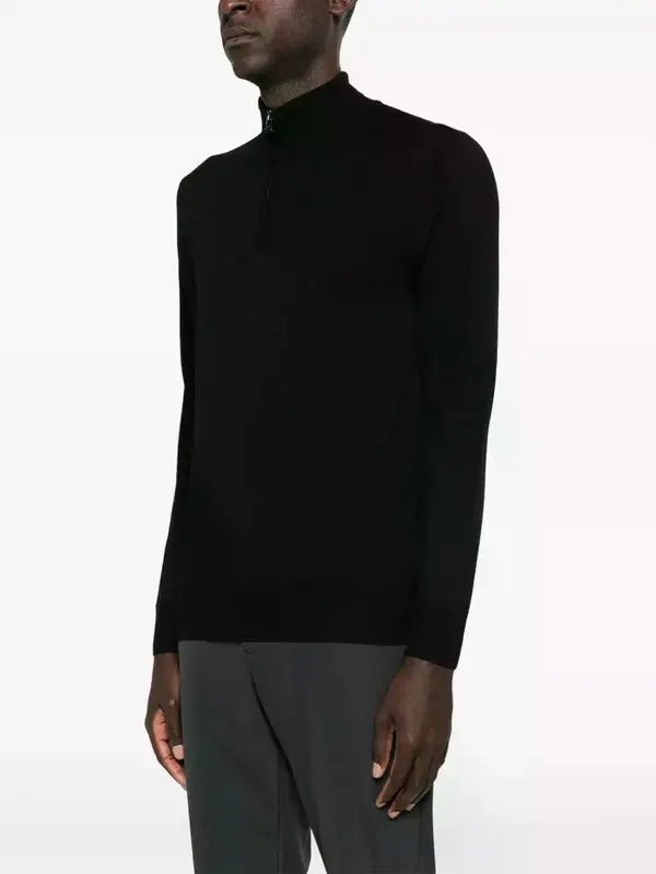 Canali High-neck Zip-front Sweater