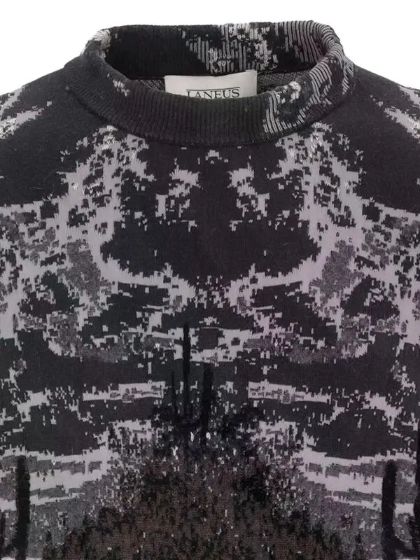 LANEUS Crew Neck Long Sleeve Sweater