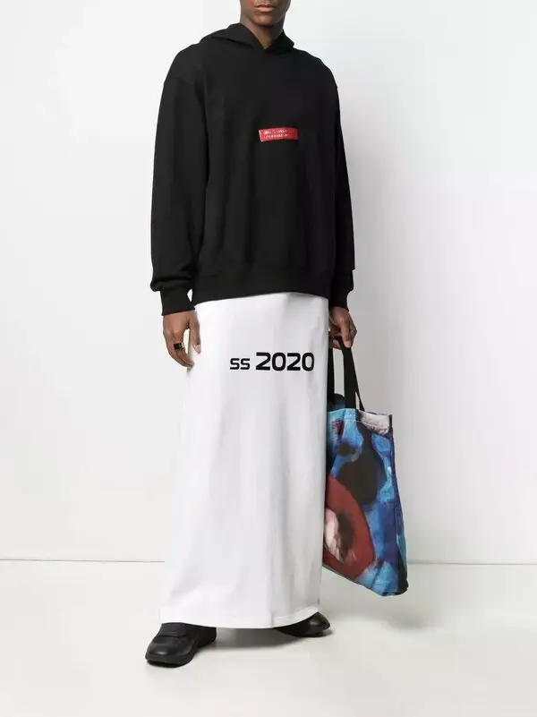 XANDER ZHOU Cotton Ss2020 Logo Plaque Long Skirt