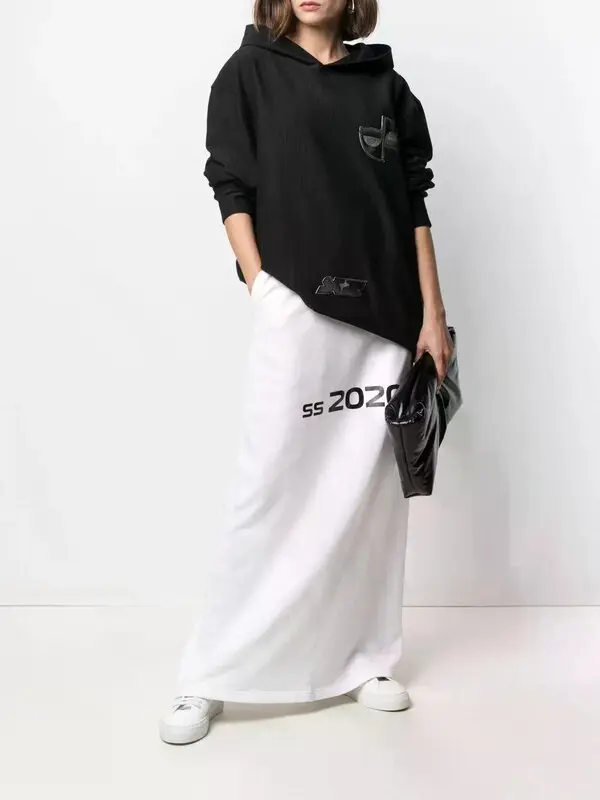 XANDER ZHOU Cotton Ss2020 Logo Plaque Long Skirt
