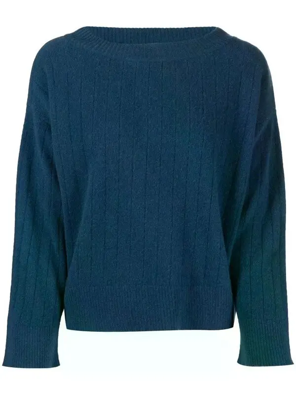 Pringle Of Scotland Ribbed Wide-neck Jumper - Blue