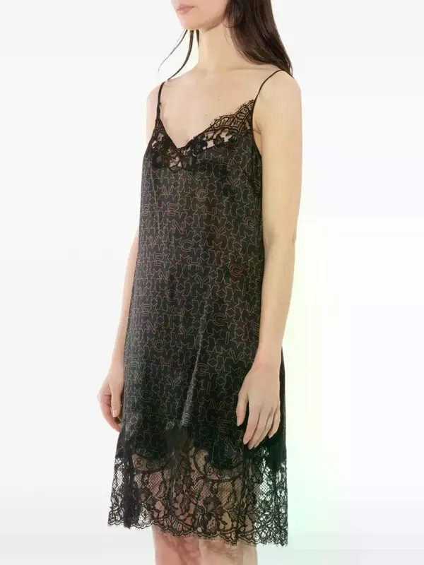 Givenchy Star Print Lace Trim Midi Dress